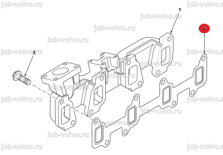 Прокладка выпускного коллектора [3681V512] для TEREX 860, 970, 980 ...