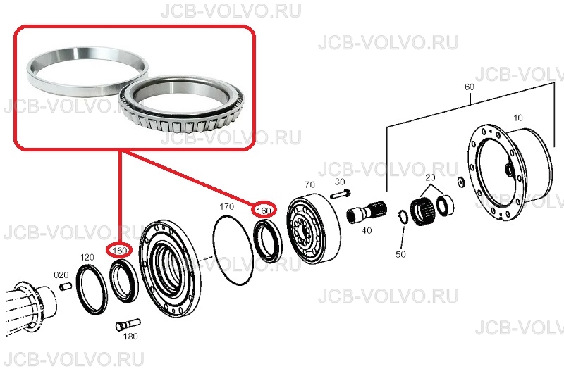 Ступичный подшипник [ AL81844, AL159598 ] для John Deere 315, 325 - по ...