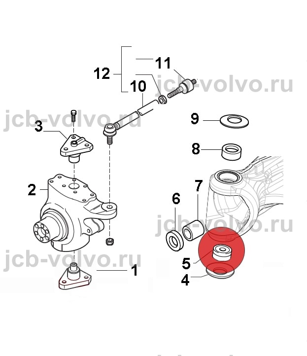 Подшипник шкворневой [VOE11709400] для VOLVO BL71, BL71+, BL71B ...