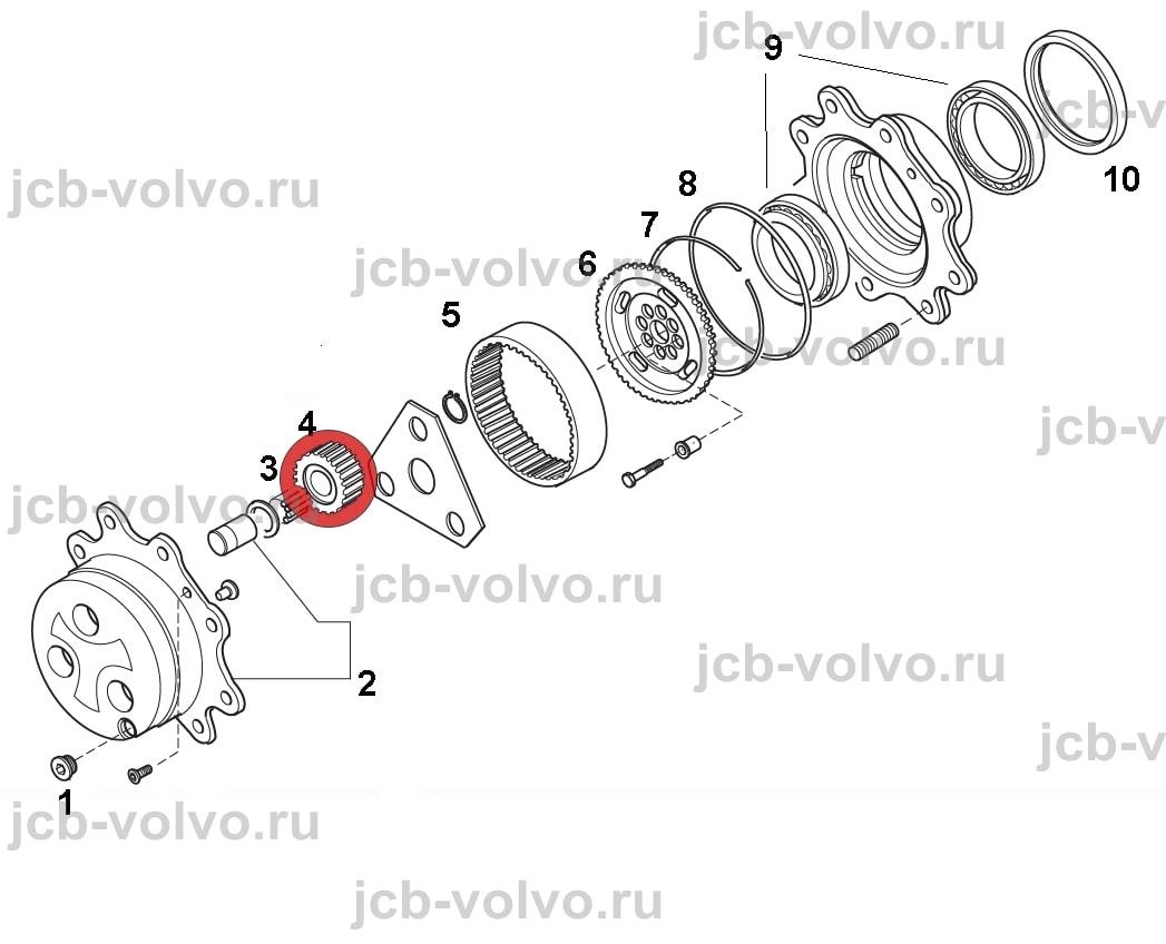 Планетарная шестерня (сателлит) [VOE11709499] для Volvo VOLVO BL71 ...